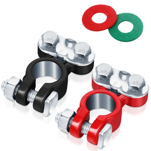Frienda 2 Pieces Car Battery Terminals Connectors Zinc Plated Top Post ...