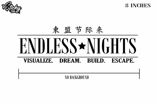 Endless Nights Sticker Decal - JDM Sticker - Choose Size & Color | eBay