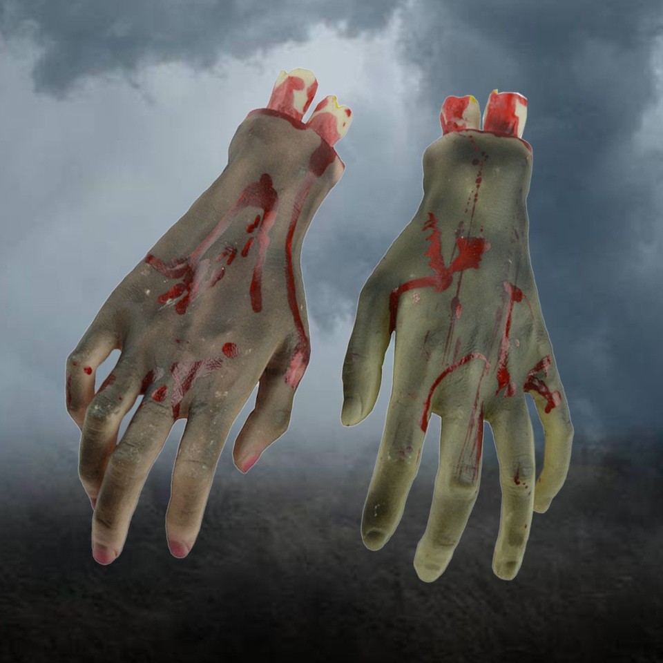 Chopped Human Parts Scary Hands Halloween Party Decorations Prop (Black ...