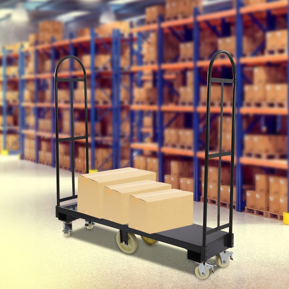 2000LBS Heavy Duty Cart Platform Cart Steel Dolly U-Boat Cart Hand ...