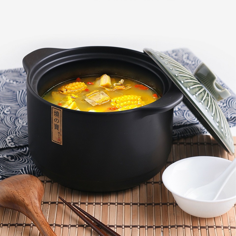 Ceramic Cooking Pot Cooking Clay Earthenware Pot Casserole Stew Pot ...