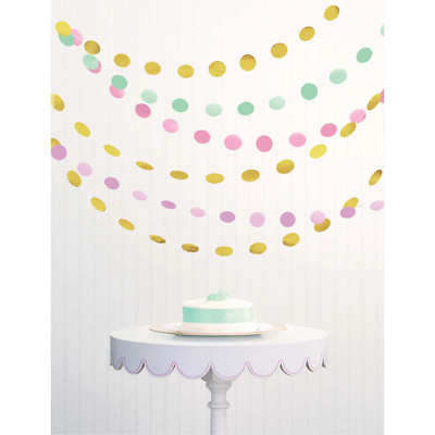 Pastel String Circle Decorations Paper & Foil Pack of 6 | eBay Australia