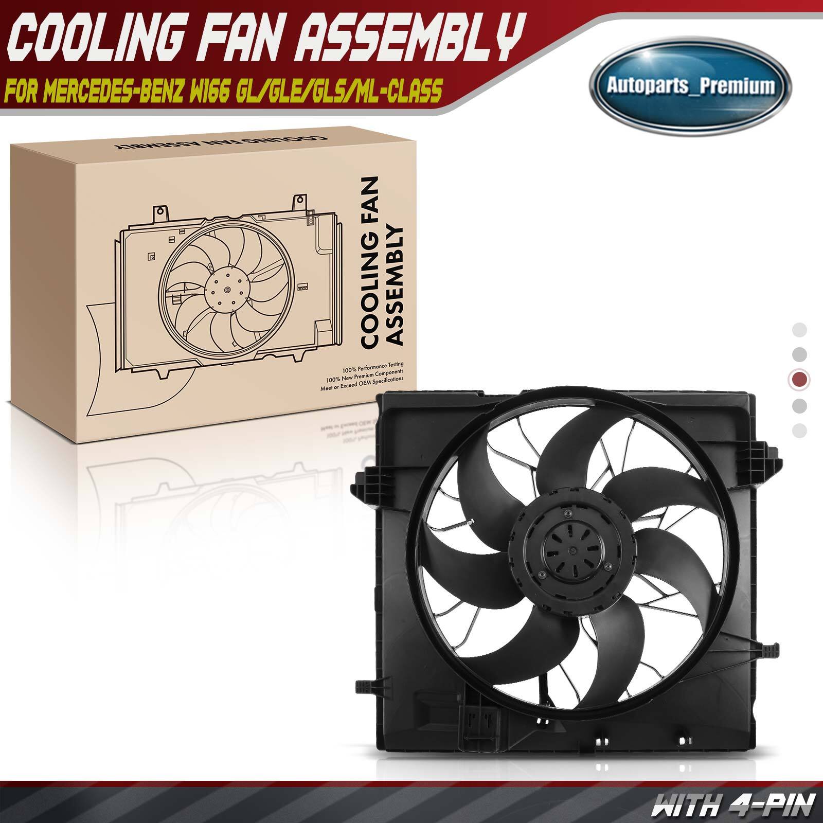 Radiator Cooling Fan Assembly 600W for Benz W166 X166 GL ML-Series ...