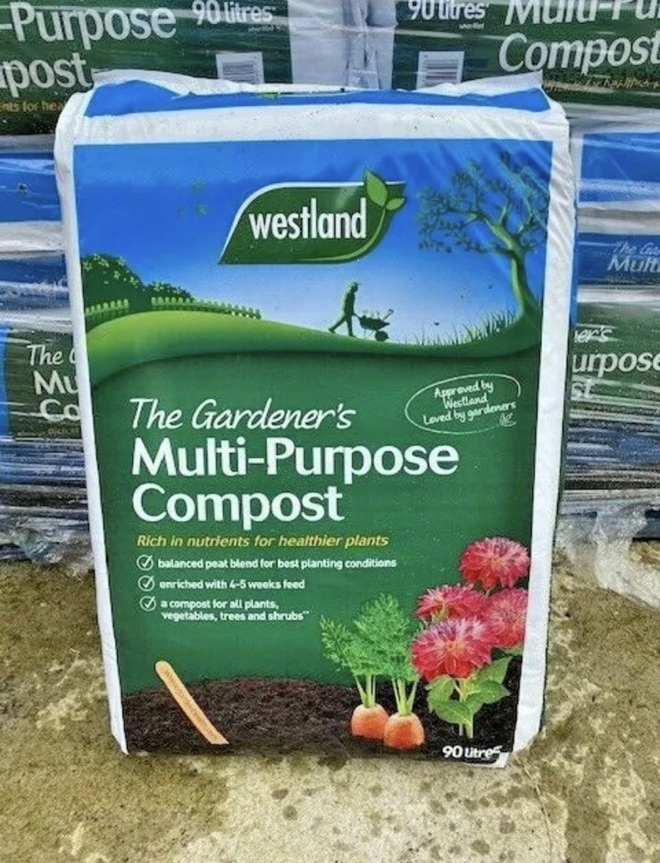 Westland 80L Multi Purpose Compost Garden Plant Hanging Basket Planter ...