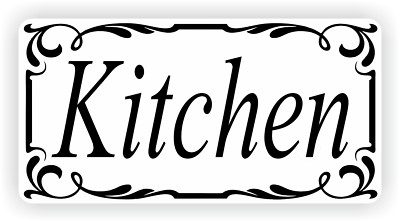 Kitchen Door Sign Self Adhesive Vinyl Sticker, Decal Kitchen Door ...