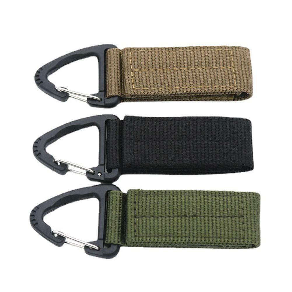 Outdoor Tactical Nylon Webbing Keychain Backpack Clasp Hook Carabiner ...