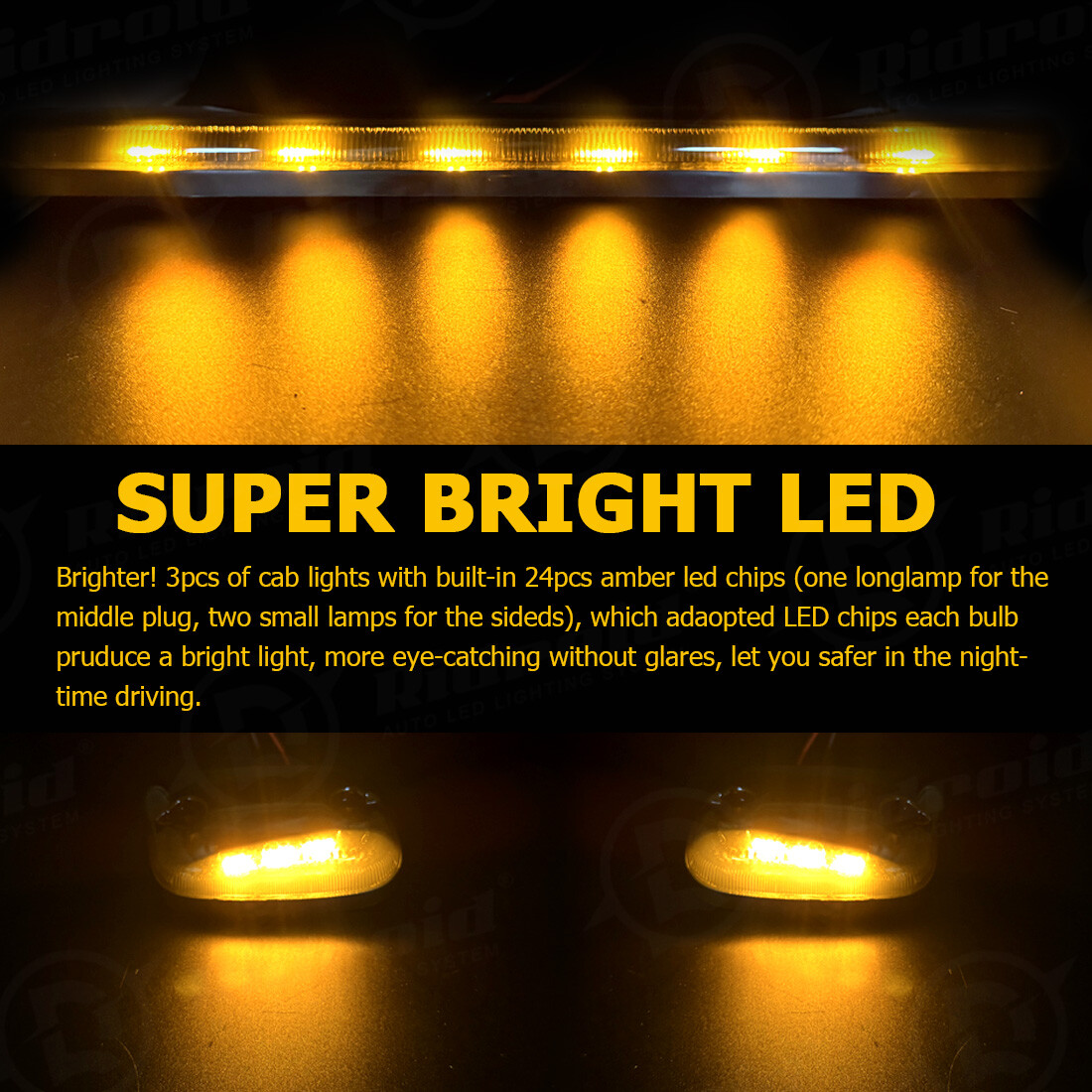 LED Roof Top Running Cab Lights For Silverado 2500 3500 HD Sierra 2500 ...