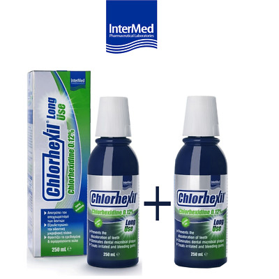 2× Intermed Chlorhexil 0.12% Mouthwash 250 ml – Long‑Use, Alcohol‑Free ...