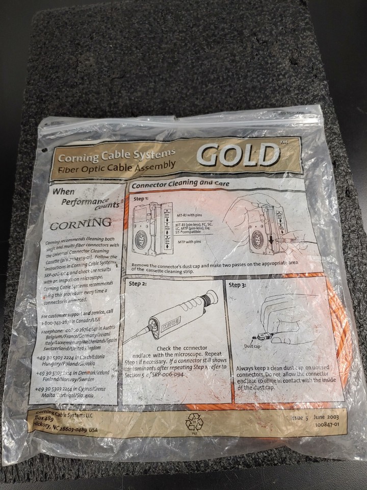 CORNING 050502K5120012M 2F ZIP LCDUP/LCDUP 12M Fiber Optic Cable ...