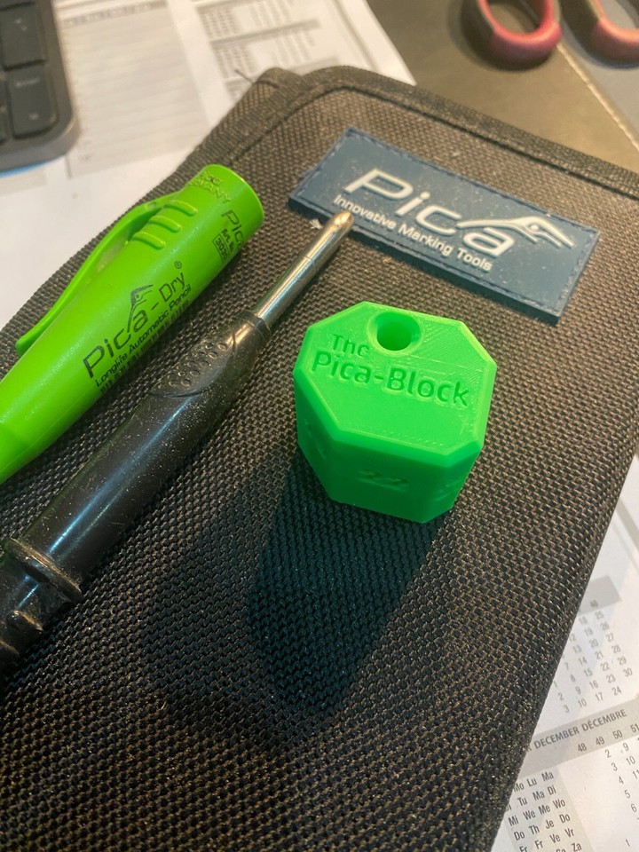 Scribing block tool with 6mm hole for Pica pencils The Pica Block | eBay UK