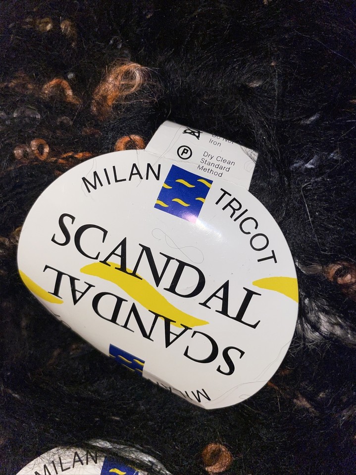 Scandal Milan Tricot Mohair Yarn 9 Skeins Made in France Black with ...