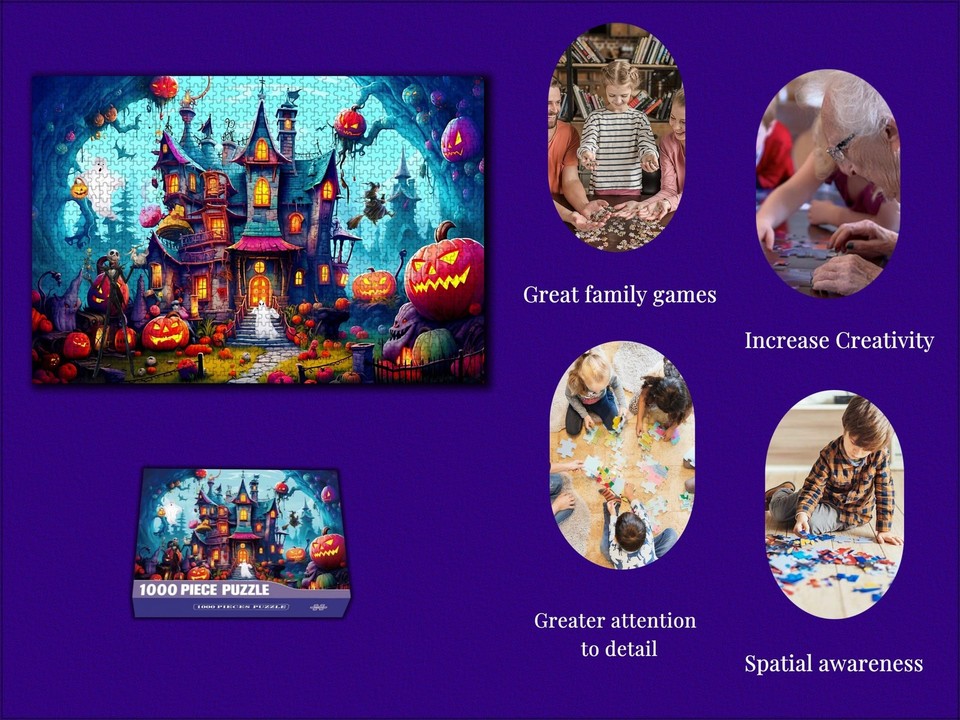 1000 Piece Halloween Horror Haunted House Puzzle, Perfect for Adults ...