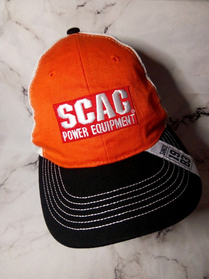 SCAG Power Equipment Hat Mowers Baseball Cap Trucker Strap Back Orange ...