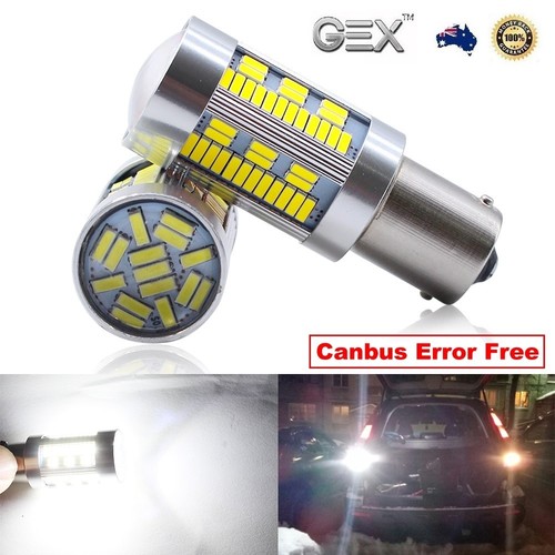 GEX 2 X BA15S 105 LED WHITE Brake Stop Tail Light Bulb Globes Bright No ...