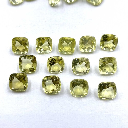 Natural Lemon Quartz Cushion Cut Loose Gemstone Lot 71 Pcs 6 MM 60 CT ...
