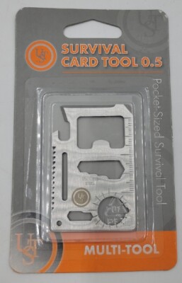 New UST SURVIVAL CARD TOOL 0.5 POCKET Size MULTI-TOOL w/ Sheath ...