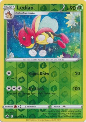 Reverse Holo Ledian 005/198 Uncommon Chilling Reign Pokemon TCG | eBay