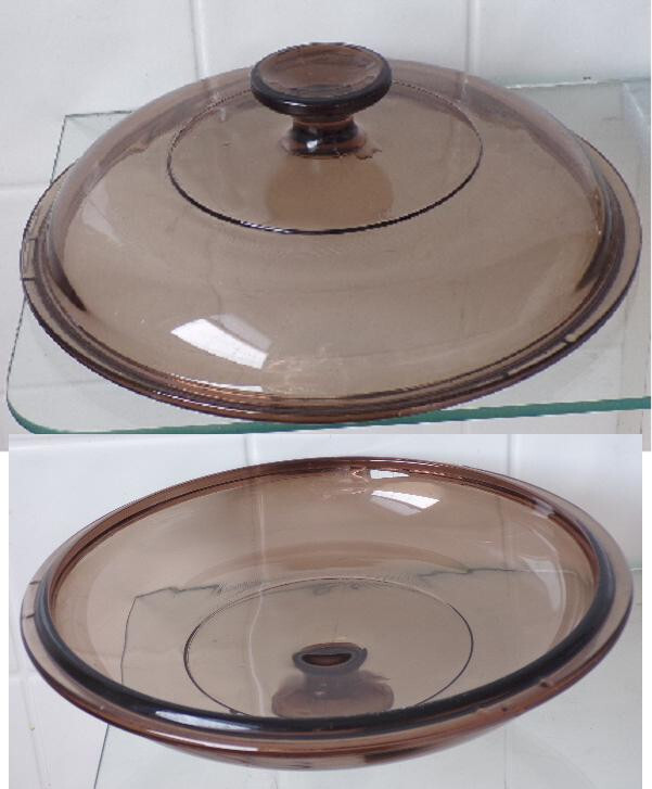 Pyrex V25C Smoke Glass Crock Pot Lid or Slow Cooker Round Fits 8 ...