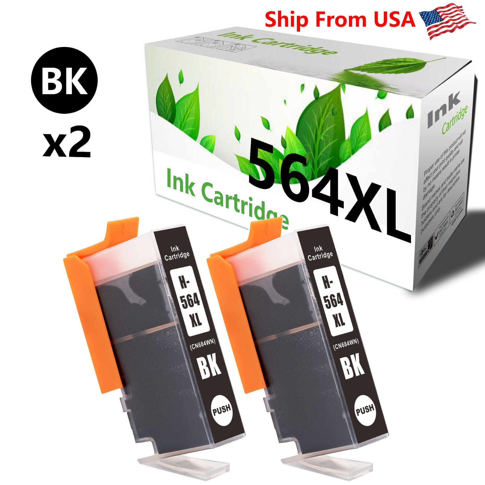 (2-Pack,Black) 564 XL Ink Cartridge 564XL for C5370 Printer | eBay