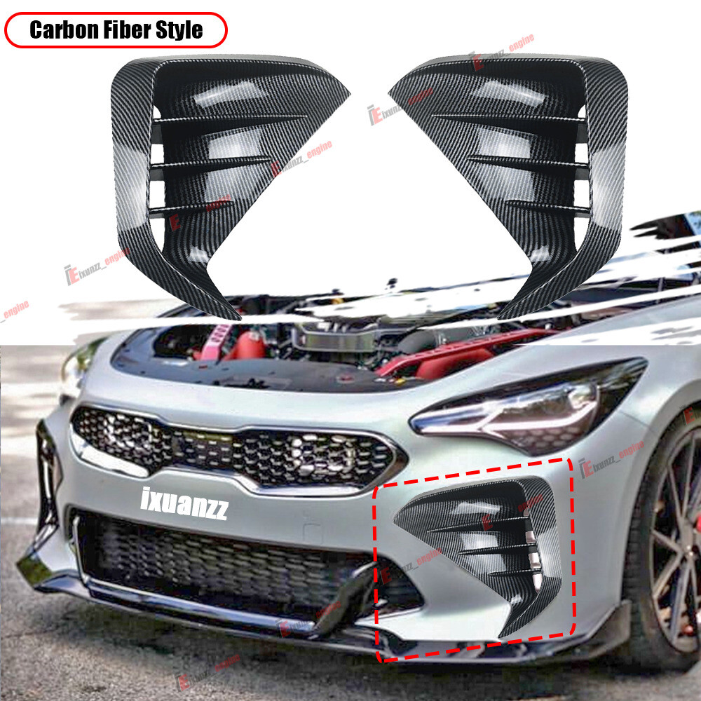 For KIA Stinger 2017-2023 Carbon Style Front Bumper Vent Hole Cover ...