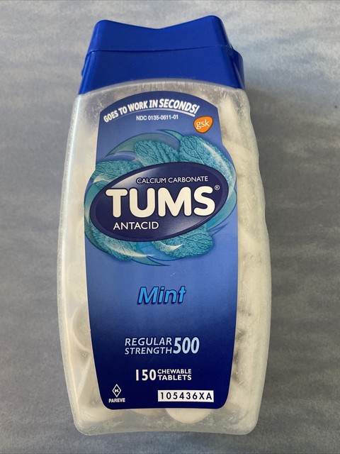 TUMS Regular Strength Antacid Chewable Tablets MINT 500 MG 150 Ct for ...
