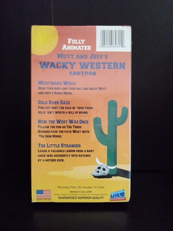 Mutt and Jeff Wacky Western Cartoons VHS Video Tape 1996 NEW Sealed ...