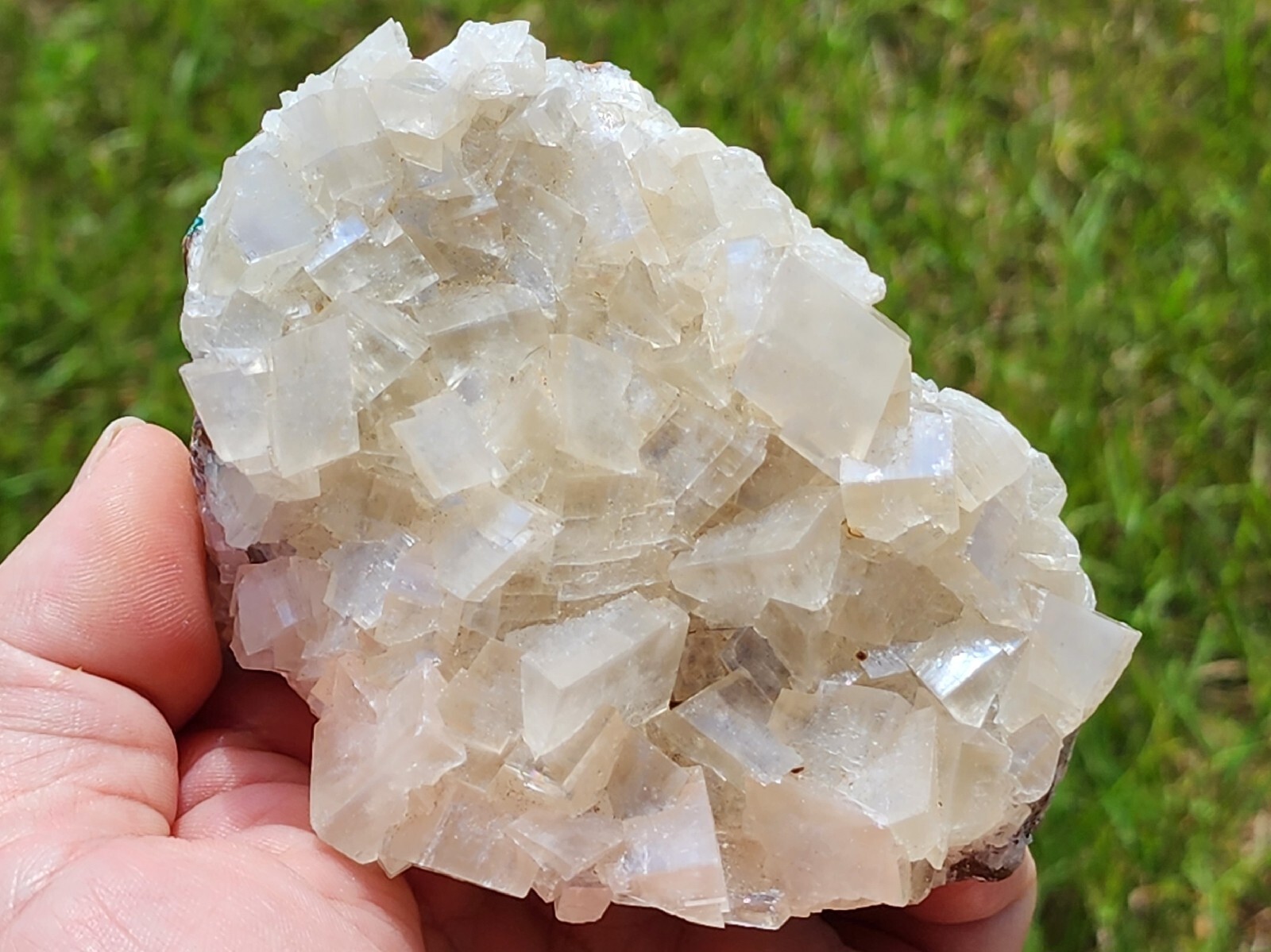 RARE, LG PEARLY LUSTER WHITE CALCITE RHOMB CRYSTALS,TSUMEB MINE,NAMIBIA ...