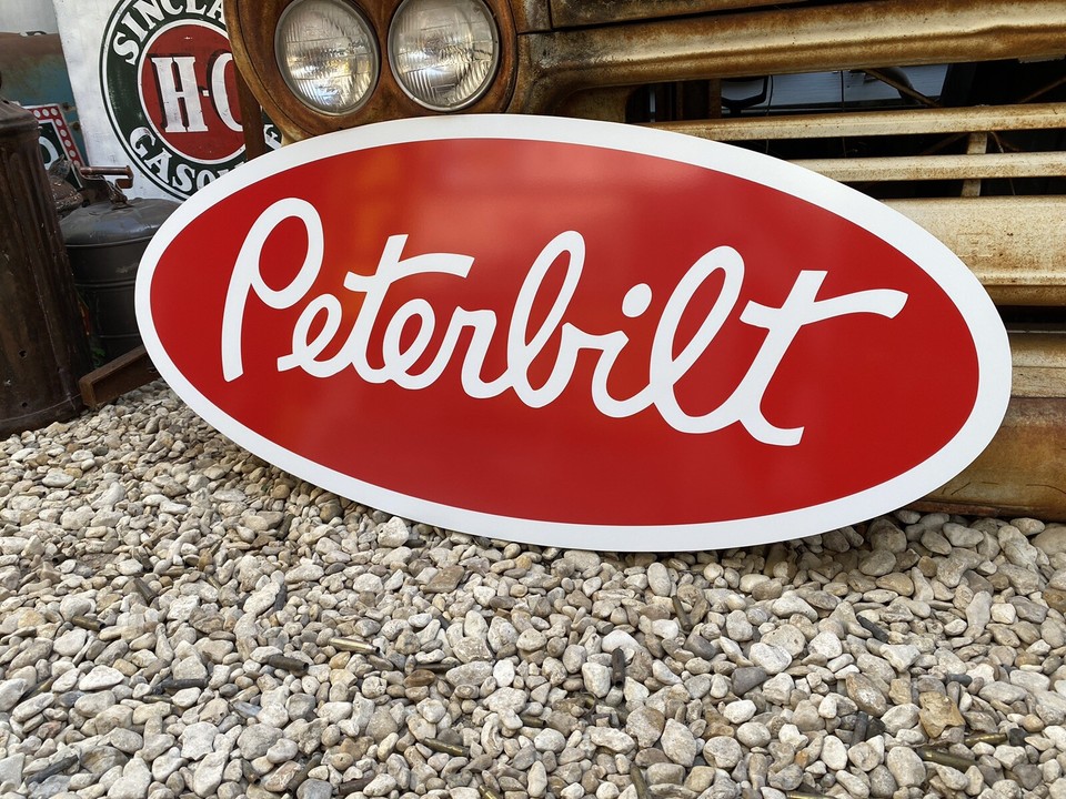 Antique Vintage Old Style Peterbilt Semi Truck Sign | eBay