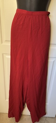 Harari Silk Pants Sz 1X 0x New Red | eBay