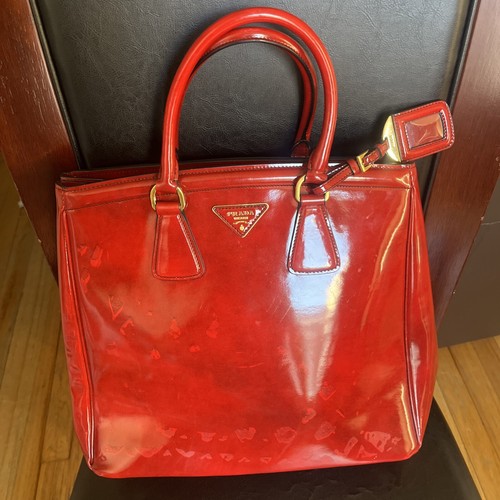 PRADA Red Patent Leather Tote Bag | eBay