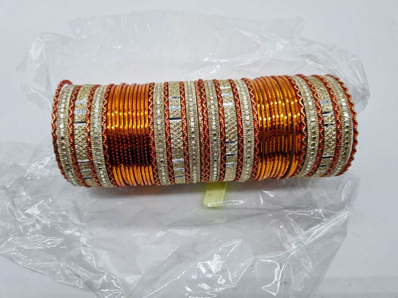 Pack of 48 pc Metal Indian Punjabi Chura Designer Bangle Chuda Set ...