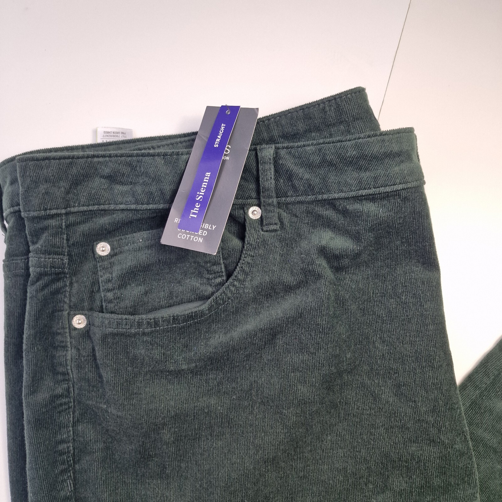 M&S Ladies Trouser The Sienna STRAIGHT Leg Trosuer Corduroy Green ...