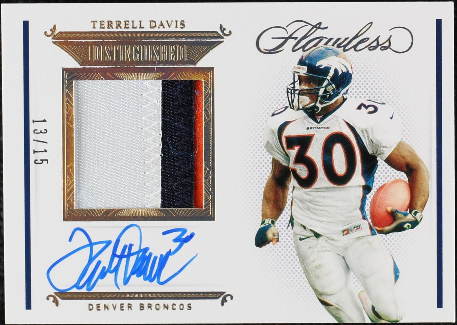 2019 Panini Flawless - Dual Patch Autographs Terrell Davis #DPA-TD /15 ...