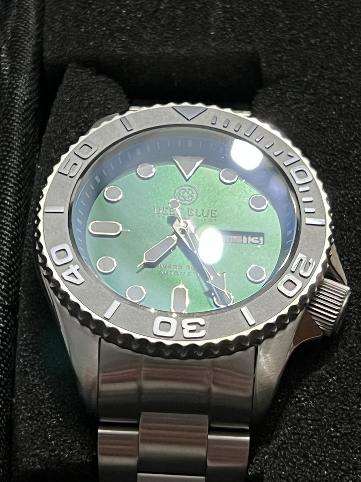 Deep Blue Automatic Precision Diver Watch Limited Edition , Green Face ...