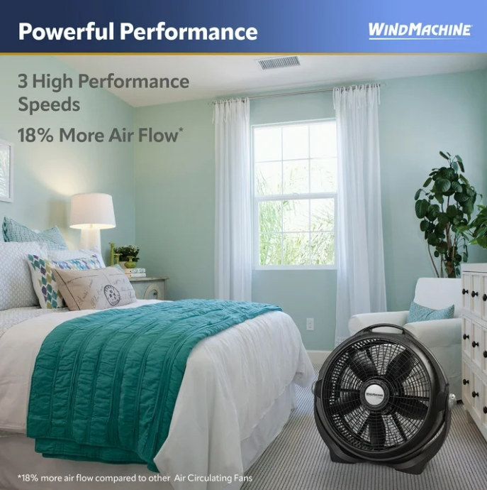 Lasko Wind Machine 20 inch 3-Speed Air Circulator Floor Fan, Black ...