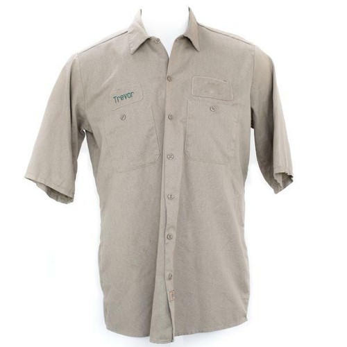 Used Work Shirts Cintas, Redkap, Unifirst, G&K Khaki/Brown Microcheck ...