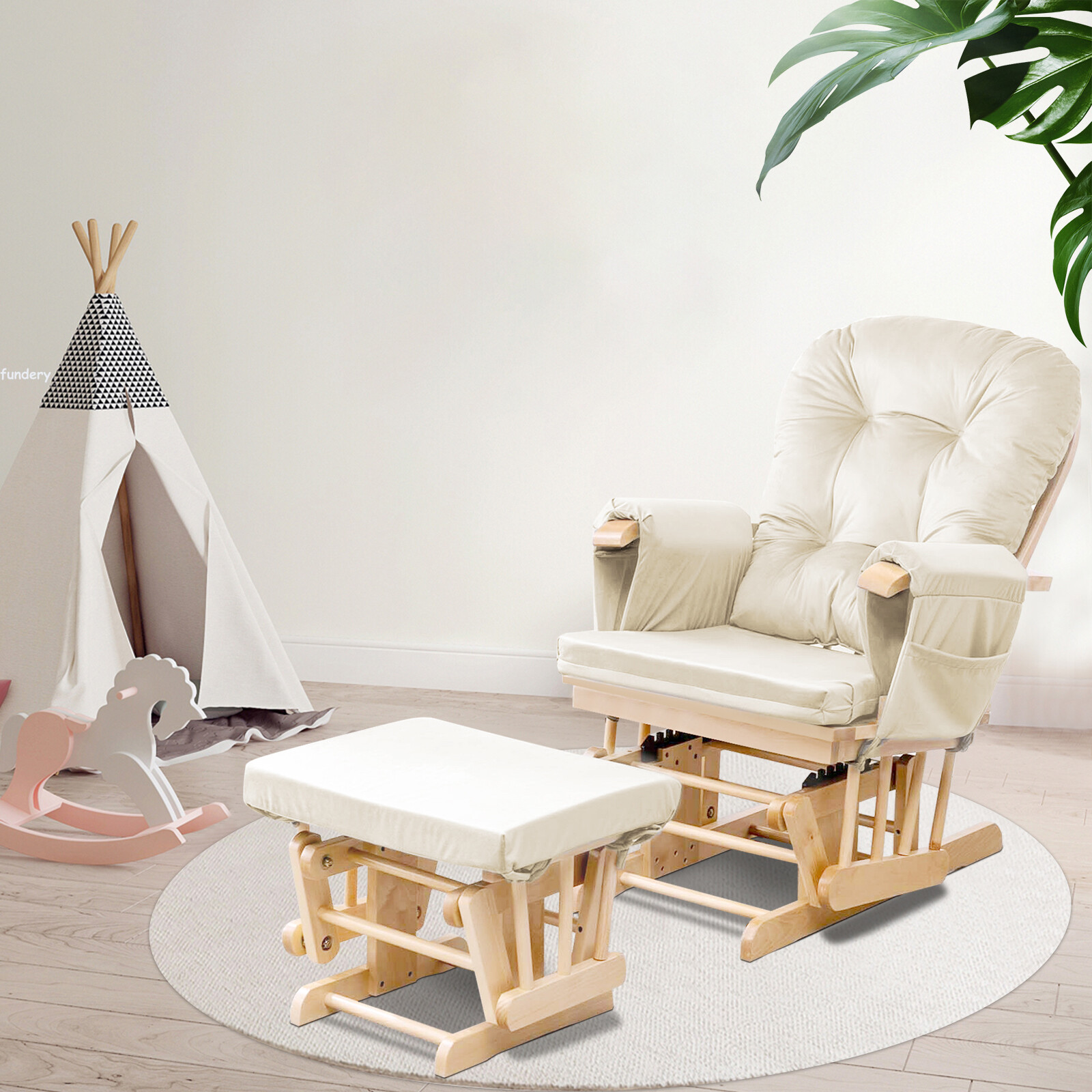 Velvet Cotton Cushion Set 5Pcs Baby Nursery Glider Rocking Chair ...