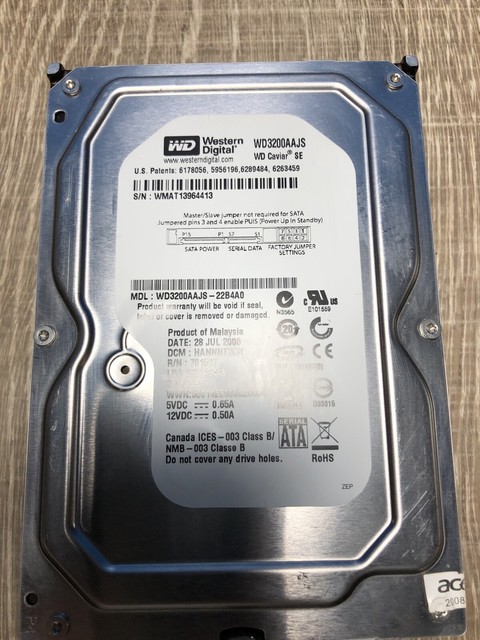 Western Digital WD3200AAJS 320GB Internal 7200RPM 3.5" (WD3200AAJS ...