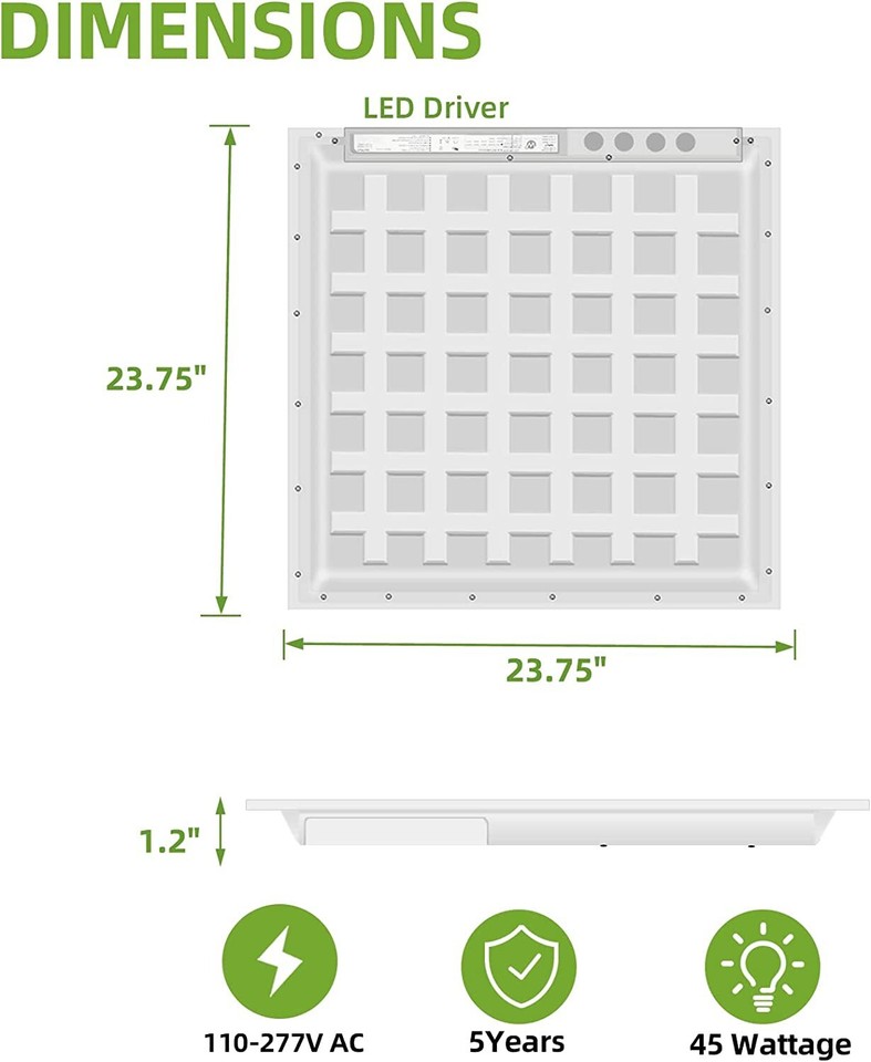 2x4 FT LED Panel Light, 2X2 FT Drop Ceiling Flat Lights for Kitchen ...