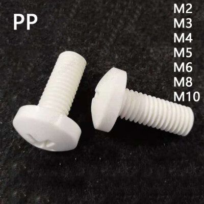 PP Polypropylene Plastic Phillips Cross Pan Head Screws M2 M3 M4 M5 M6 ...