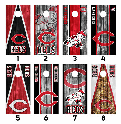 Cincinnati Reds Cornhole Wrap Skin Decal Vinyl Sticker MANY DESIGNS ...