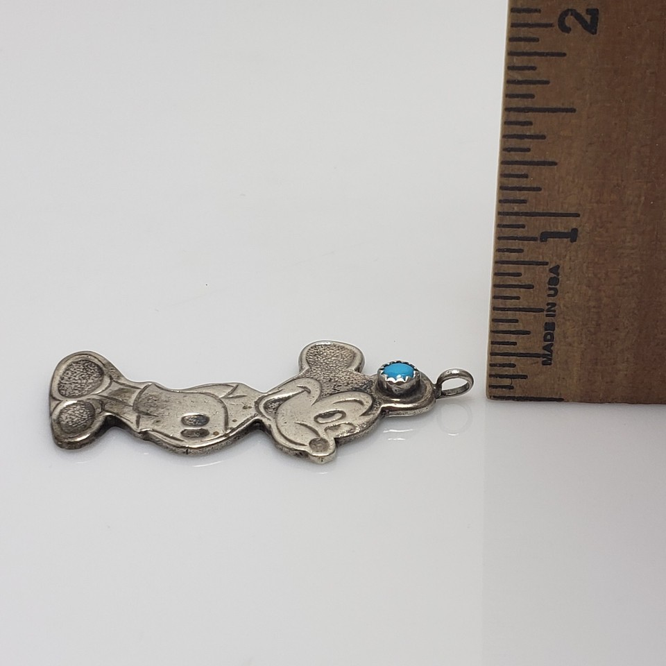 Old Pawn Native American Sterling Silver Disney Mickey Mouse Turquoise ...