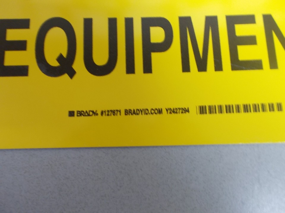 NEW Brady 127671 "Caution Overhead Equipment" Sign 14" x 10" *FREE ...