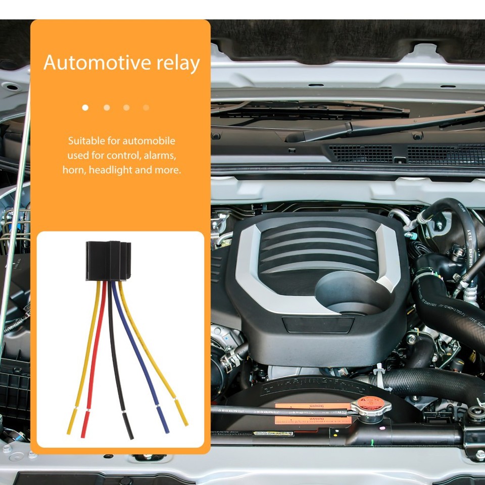 5pcs 12V 40 Amp Car SPDT Automotive Relay DC 5 Pin 5 Wires With Harness ...