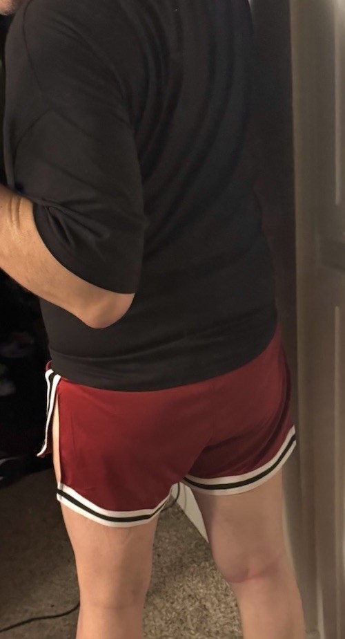 Men’s L GYLTY Shorties Shorts Full Side Slit Gym Beach Shorts | eBay