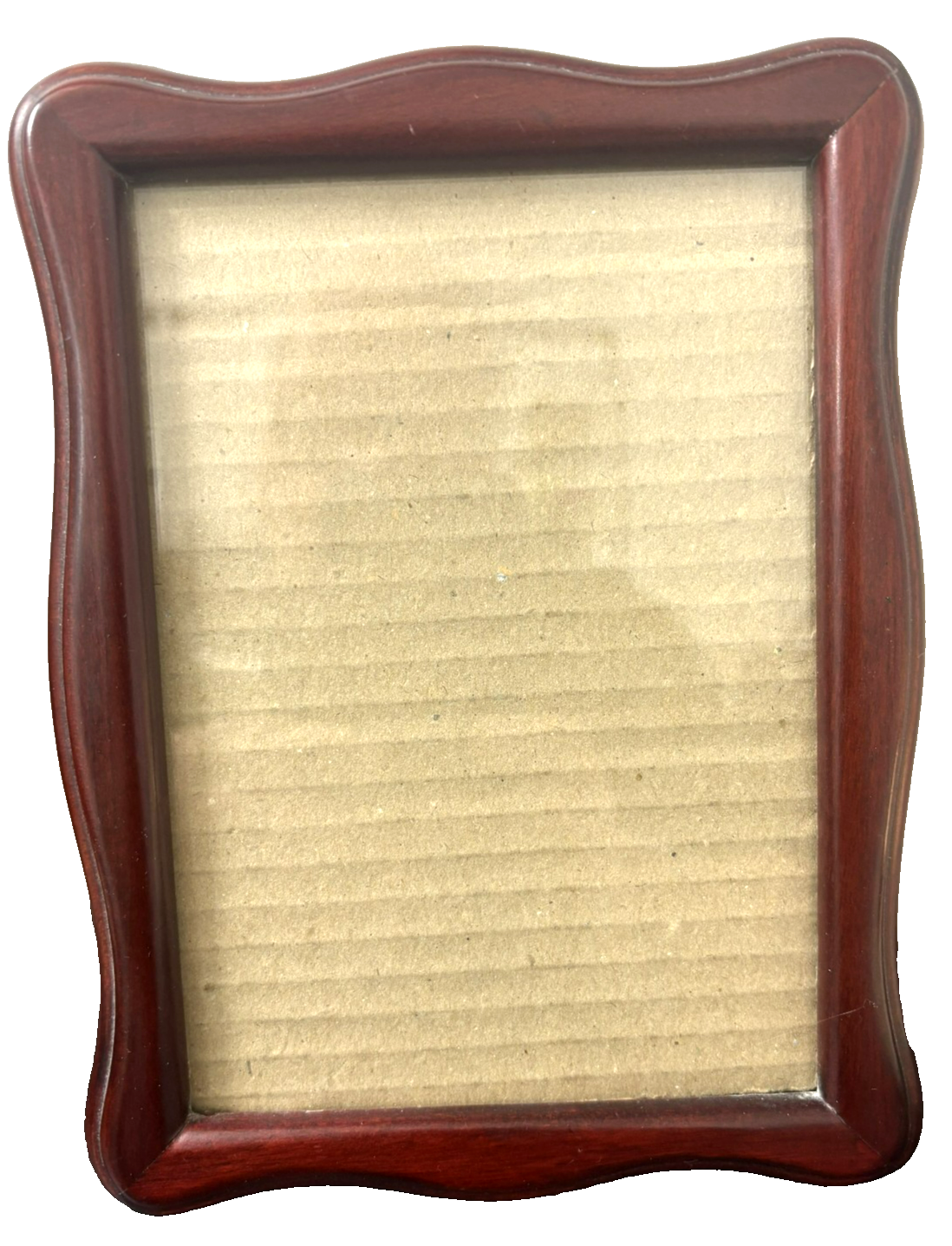 Mid-Century Carved Wood Photo Picture Frame Rounded Corners Holds 5 X 7 ...