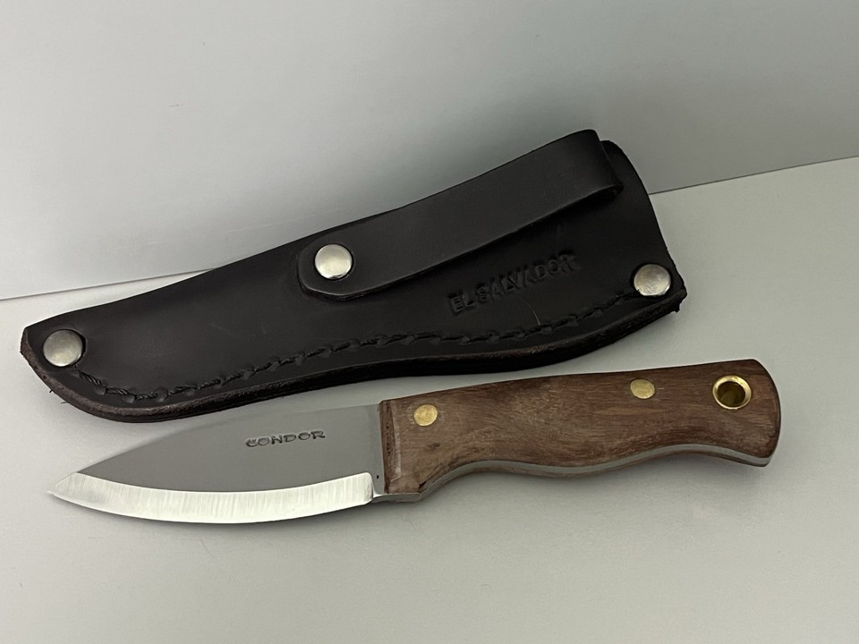 Condor Tools MINI BUSHLORE Knife w/Leather Sheath - Never Used Or ...