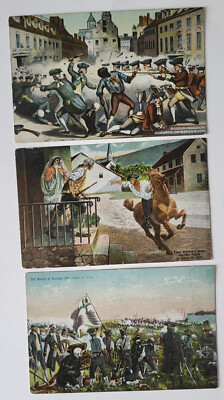 3 C 1912 BOSTON MA AMERICAN REVOLUTION PCs MASSACRE BUNKER HILL PAUL ...