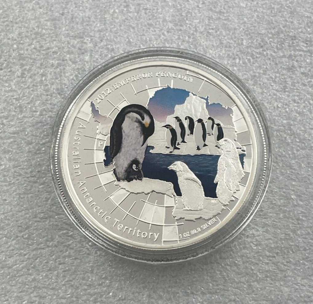 2012 Australian Antarctic Territory EMPEROR PENGUIN 1oz 999 Silver ...