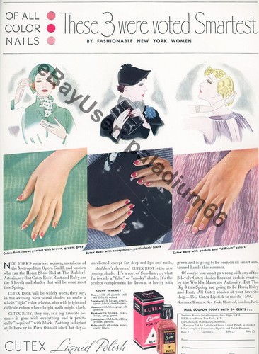 1936 Vintage Cutex Liquid Nail Polish 1930's - Photo Fashion ...